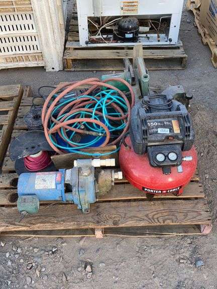 Assorted tools, pump, air compressor, air hose reel and more. - Sierra ...