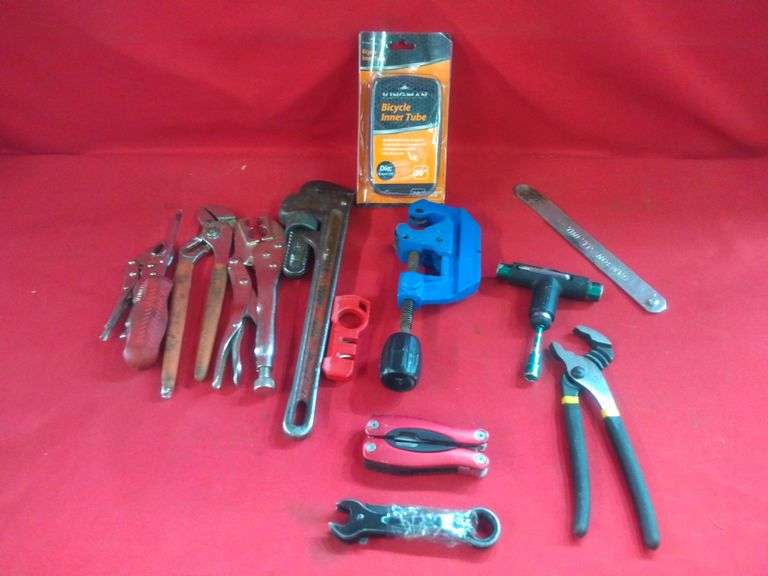 Box Of Assorted Tools Including Drill,Mac Pliers, Milwaukee 2.0AH Battery Pack And More - Sierra ...