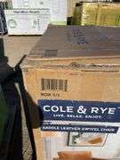 (1 Qty) Cole & Rye Brown Leather Chair - Sierra Auction Management Inc
