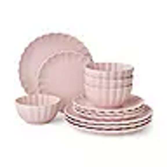 (1 Qty) 12-Piece Scallop Dinnerware Set - Sierra Auction Management Inc