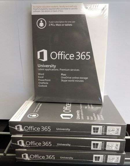 (4) Microsoft Office 365 University 4-Year Subscription (One User for 2 ...