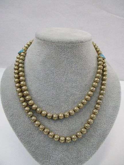 20th century 14k yellow gold Native American necklace - Sierra Auction ...