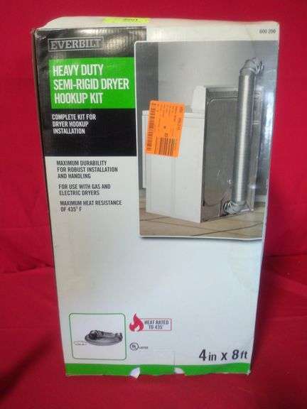 Everbilt Heavy Duty Semi-Rigid Dryer Hookup Kit 4 in x 8Ft All Metal ...