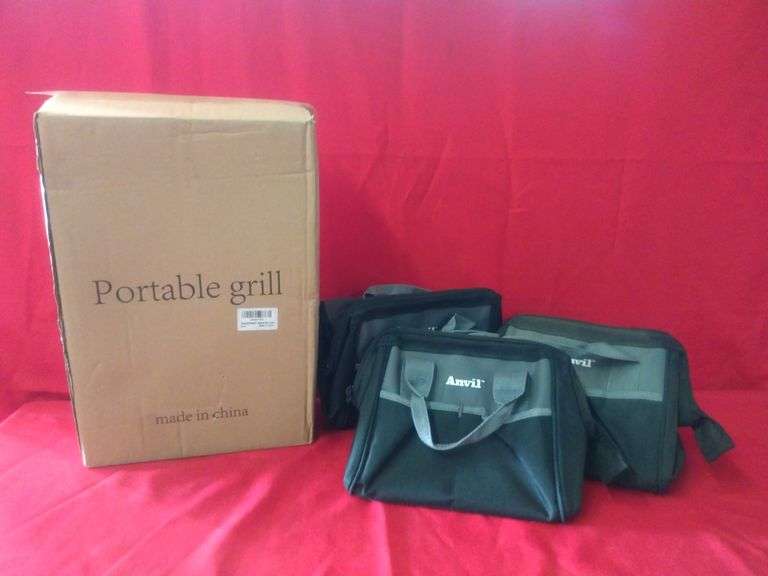 Portable Grill And 3pc Anvil Tool Bags - Sierra Auction Management Inc