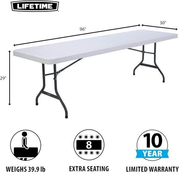 (1 Qty) Lifetime 8' Stacking Table - Sierra Auction Management Inc