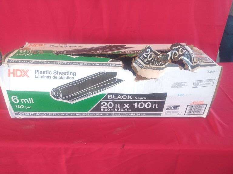 HDX Plastic Sheeting 938 971 20 Foot X 100 Foot Black Approx. - Sierra ...