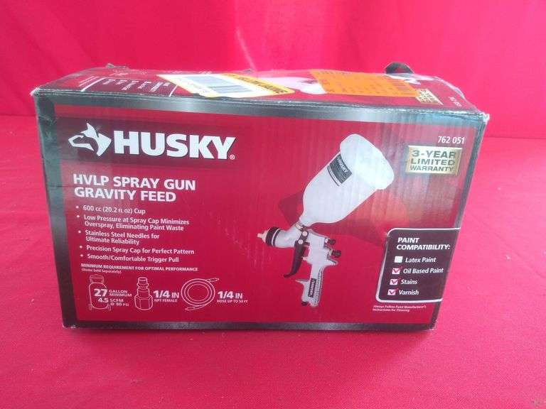 Husky HVLP Spray Gun Gravity Feed 762 051 - Sierra Auction Management Inc