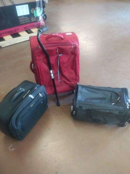 (3pc) Luggage With Walking Cane - Sierra Auction Management Inc