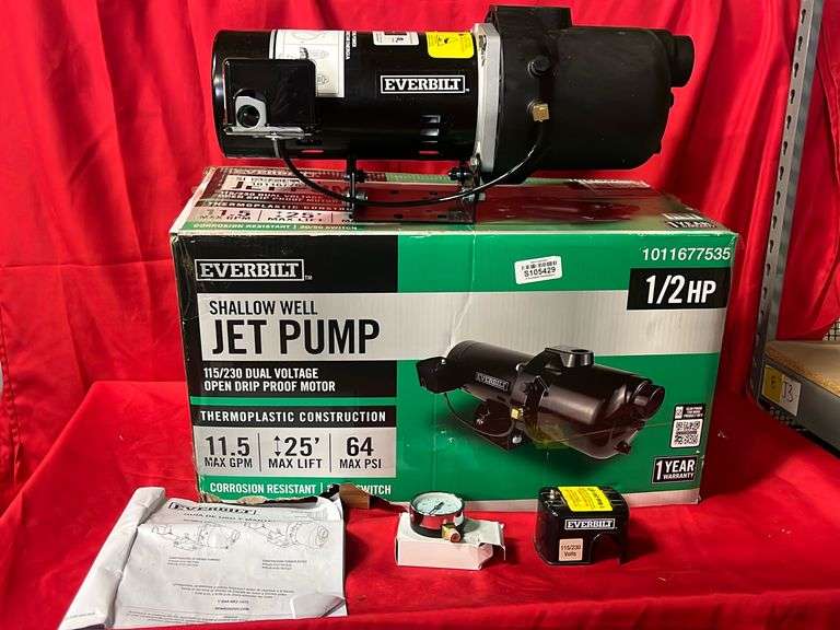 Everbilt 1/2 HP Plastic Shallow Well Jet Pump - Sierra Auction Management Inc