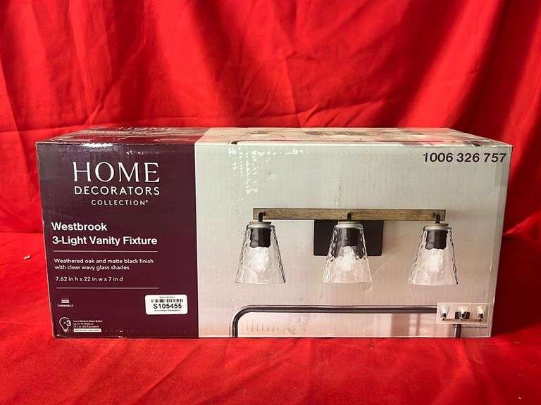 BRAND NEW HOME DECORATORS COLLECTION Westbrook 3-Light Vanity Fixture ...