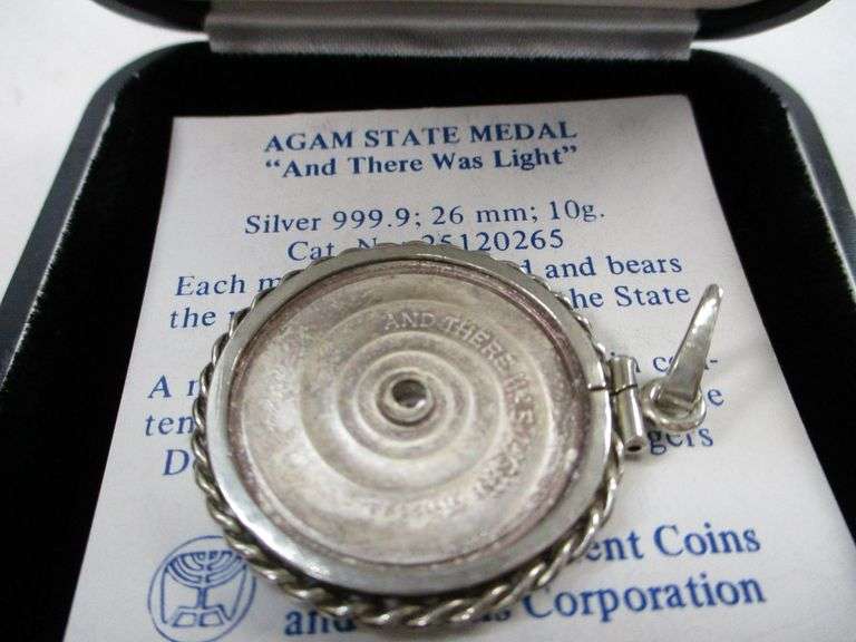 Silver AGAM STATE MEDAL in original case and paper - Sierra Auction ...