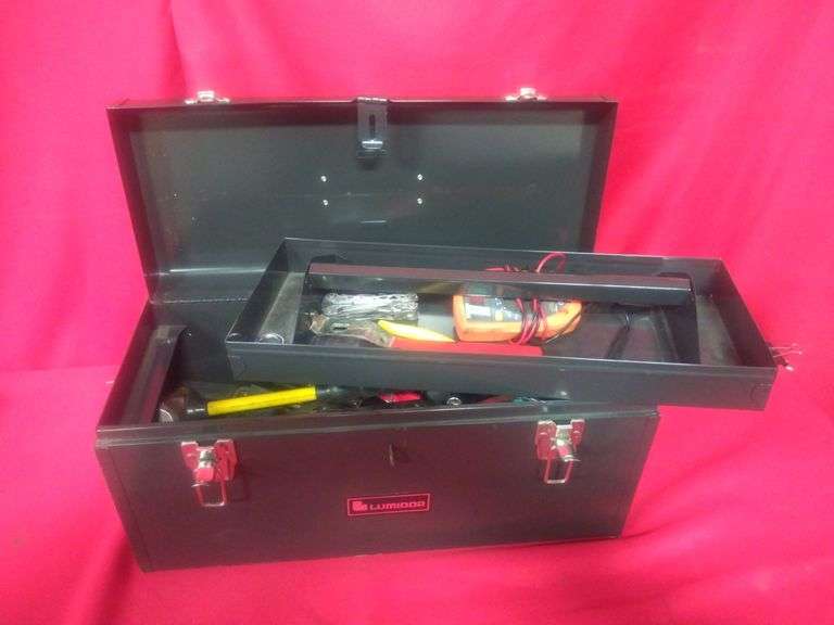 Tool Box Included Multimeter, Pliers Hammer and More - Sierra Auction ...