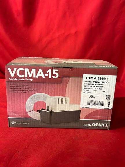 BRAND NEW LITTLE GIANT VCMA-20ULS 80 GPH 1/30 HP Automatic Condensate ...
