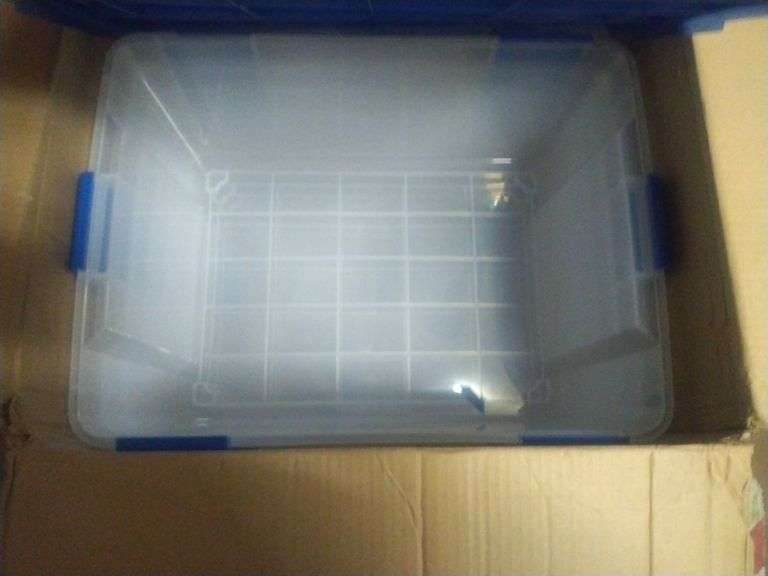 (4 PC ) Plastic Storage Containers Including Lids ( Damage) and ...
