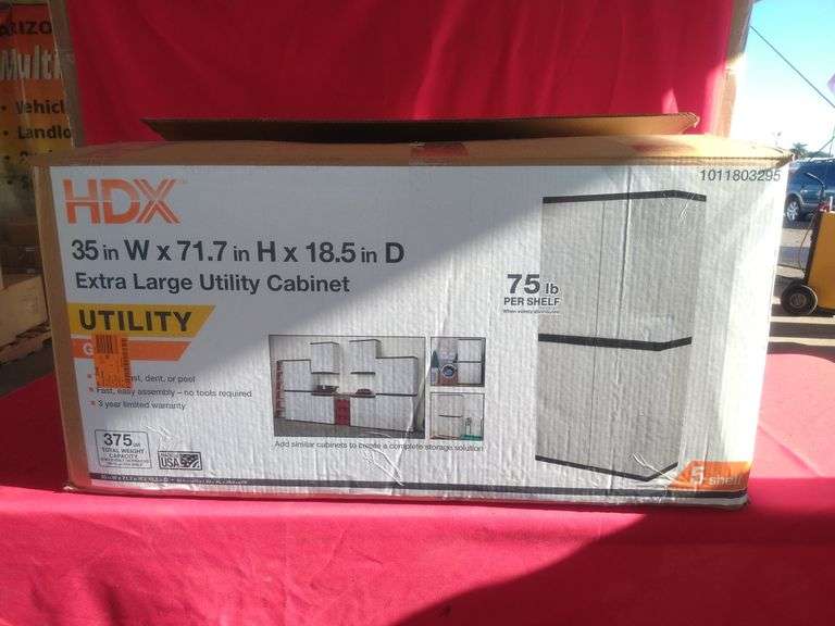 HDX 35in W x 71.7in H x 18.5 in D Extra Large Utility Cabinet 1011803295 - Sierra Auction ...