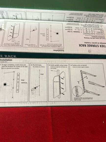 (4) Pack of Everbilt Heavy-Duty Matte Black Wall Mounted 3-Tier Storage ...