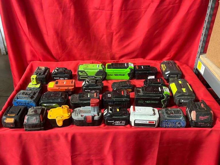 Box With Approx. (25) Assorted Batteries For Powered Tools - Sierra ...