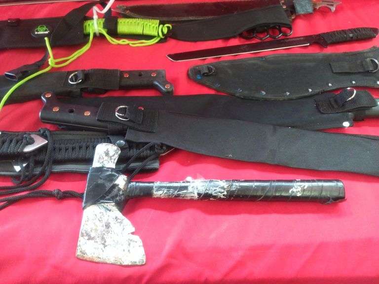 Box of Assorted Swords including One Plump Axe - Sierra Auction ...