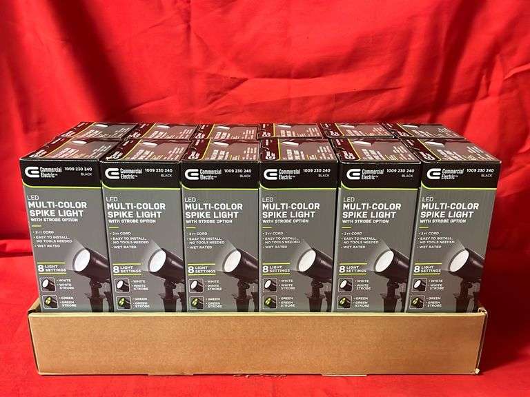 (12pcs) BRAND NEW COMMERCIAL ELECTRIC LED Multi-Color Spike Lights With ...