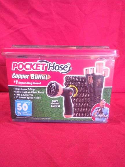 Pocket Hose Copper Bullet 50 Ft/3/4 Flow Diameter - Sierra Auction ...