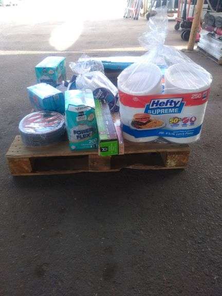 ( P) Of Assorted House Hold Supplies Inncluding Hefty Supreme Lunch ...