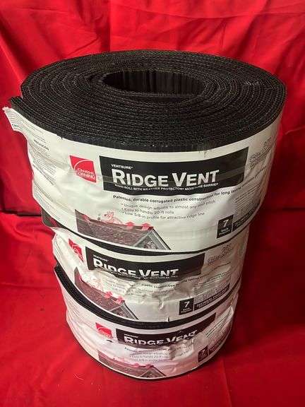 (3) Owens Corning VentSure 7 in. x 20 ft. Ridge Vent Rigid Rolls ...