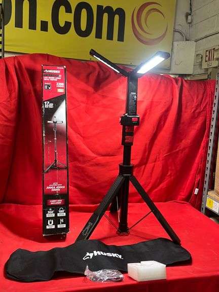 HUSKY 2200 Lumens Rechargeable LED Work Light With Tripod, Charger and ...