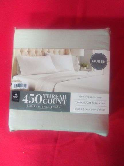 Queen 450 Thread Count 4 piece Sheet Set - Sierra Auction Management Inc