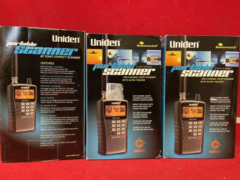 (3 Qty) Uniden BC125AT Portable Scanner - Sierra Auction Management Inc