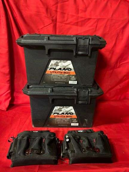 (4pcs) (2) PLANO Utility Boxes and (2) HUSKY 9-Pocket Black Maintenance ...
