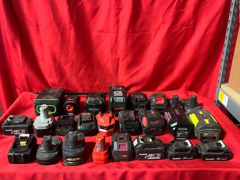 Box With Approx. (25) Assorted Batteries For Powered Tools - Sierra ...