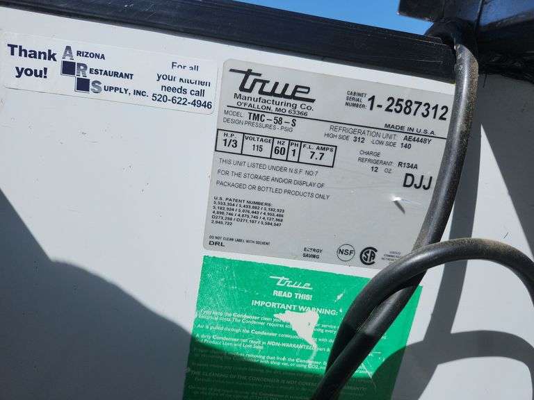 (1 Qty) True Cooler Model TMC-58-S S/N 1-2587312 - Sierra Auction ...