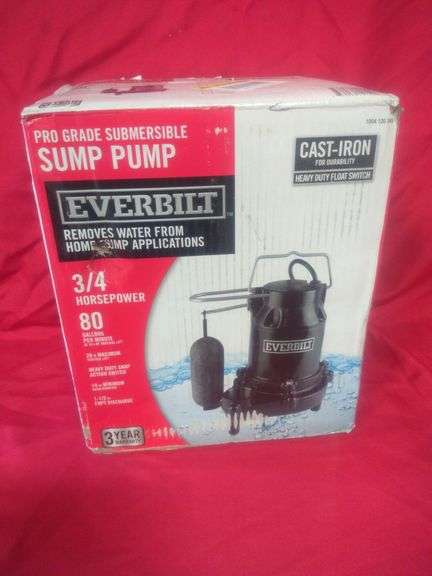Everbilt Pro Grade Submersible Sump Pump - Sierra Auction Management Inc