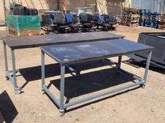 6 foot and 8 foot locking wheel metal based work tables. - Sierra ...