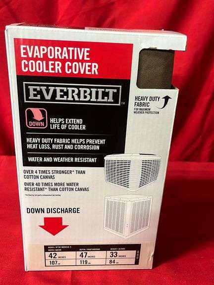 BRAND NEW Everbilt 42 in. x 47 in. x 33 in. Side Draft Evaporative Cooler Cover - Sierra Auction ...