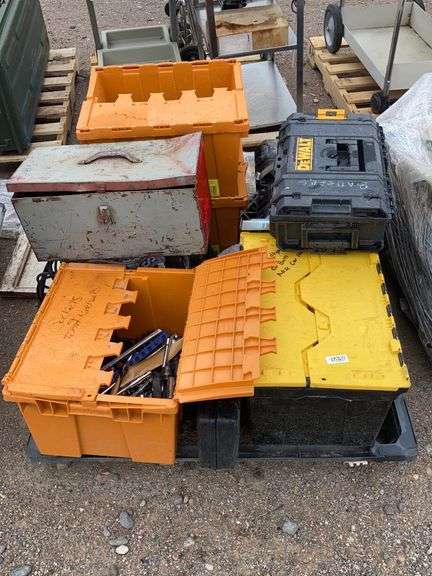 Assorted tools, toolboxes, plastic storage containers and welding machine. - Sierra Auction ...
