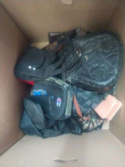 Box of Assorted Included Backpacks, Purse and wallet - Sierra Auction ...