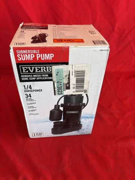 Everbilt 1006 013 623 Submersible Sump Pump - Sierra Auction Management Inc
