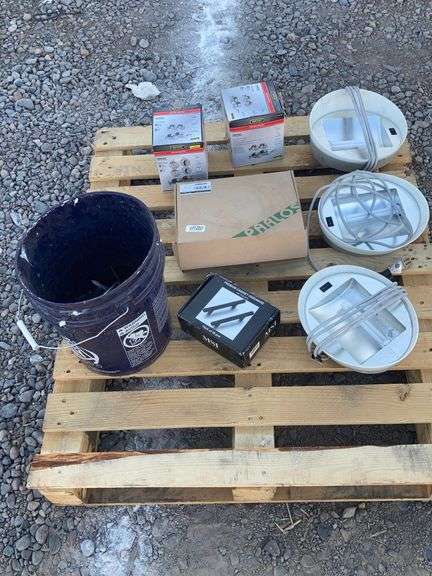 Assorted light fixtures, bathroom faucet, cabinet hardware, door knobs ...