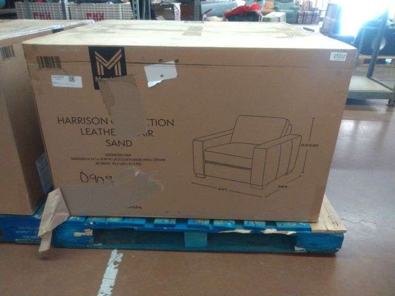 (P) Harrison Collection Leather Chair Sand 990384207 - Sierra Auction ...