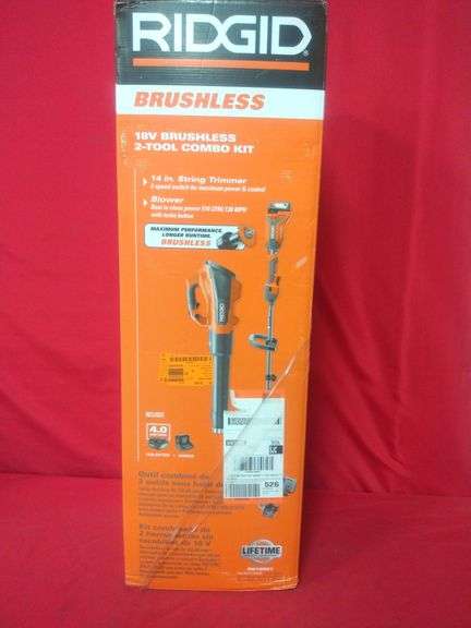 Ridgid Brushless 18V 2-Tool Combo Kit Blower/Straight Trimmer - Sierra ...