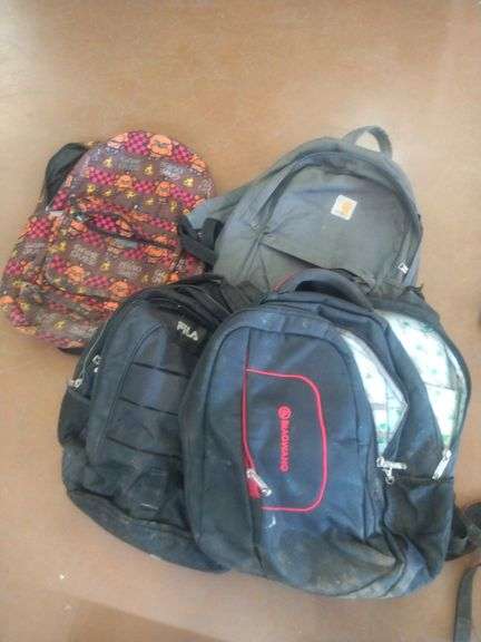 Box With Assorted Backpacks, And Hats - Sierra Auction Management Inc