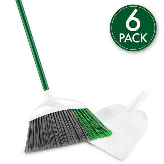 (6 Pack)Libman Extra-Large Precision Angle Broom and Dustpan Set with ...