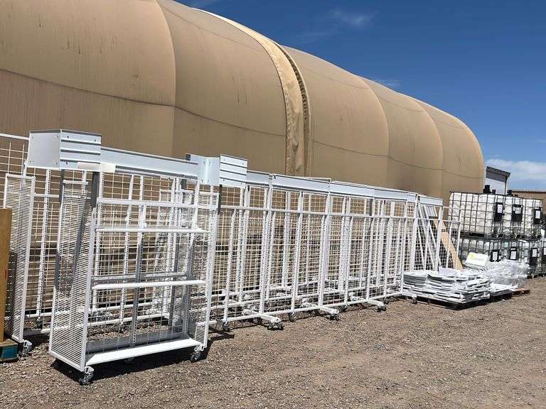 (22) Sections of Heavy Duty Double Sided Rolling Store/Display Racks ...