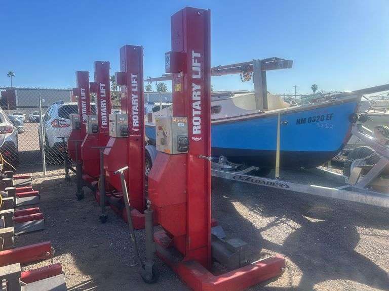 Set of (4) Rotary Lift HP415-100 Mobile Column Lifts - Sierra Auction ...