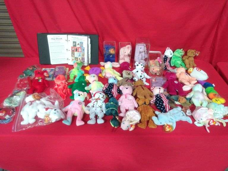 Box of Assorted Ty Beanie Original Baby W/ book of Beanie Babies ...