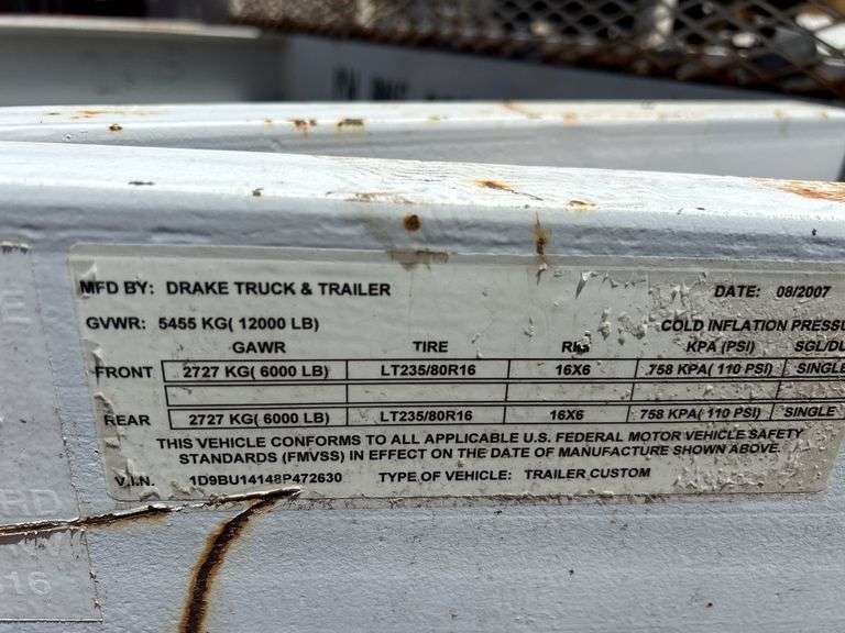 2008 Drake Truck & Trailer Equipment Customer 16 Ft Utility Trailer ...