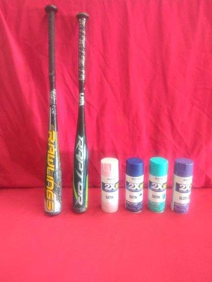 (6Pc) 2 Baseball Bat and 4 Can Spray Paint (1Empty) - Sierra Auction ...