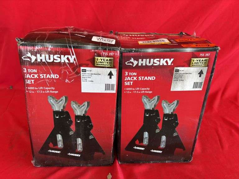 (2pc) Husky 755 397 3 Ton Jack Stand Set - Sierra Auction Management Inc