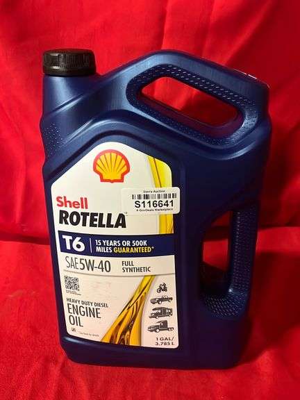 UNOPENED Shell Rotella T6 Full Synthetic SAE 5W-40 Diesel Motor Oil 1 ...